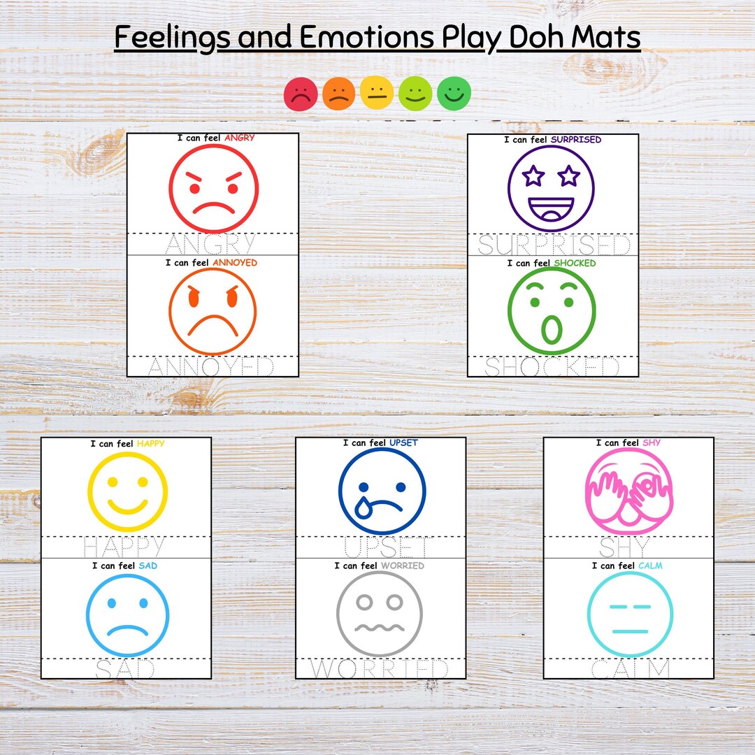 Feelings and Emotions Playdough Mats Printable, Play Doh Resources, I ...