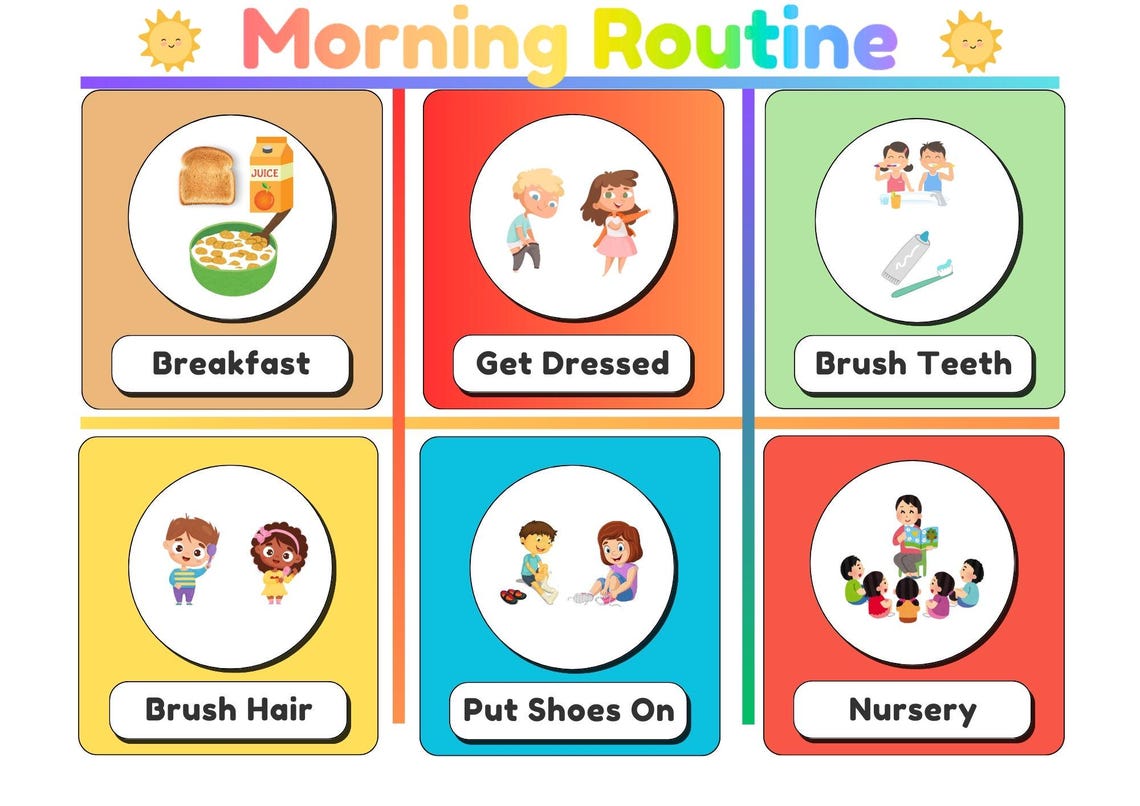 Kids Daily Visual Planner, Children's Daily Routine Chart, Visual ...