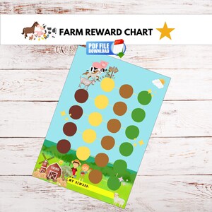 Farm Animals Reward Chart Printable PDF, Kids Farm Sticker Chart ...