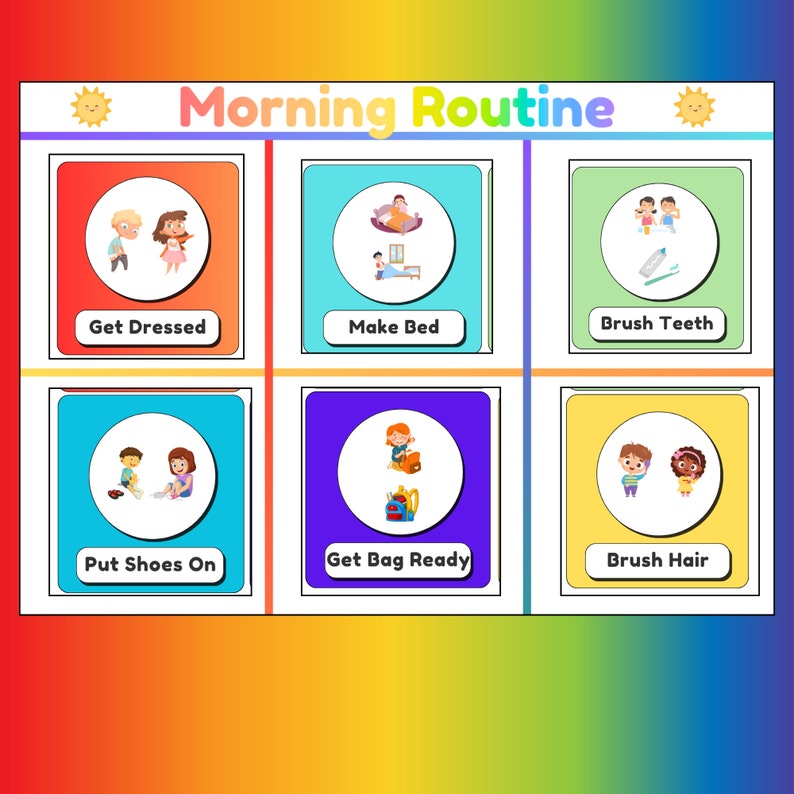 Kids Daily Visual Planner, Children's Daily Routine Chart, Visual ...
