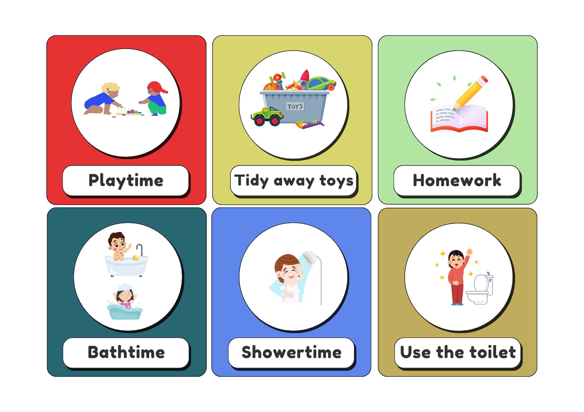 Kids Daily Visual Planner, Children's Daily Routine Chart, Visual ...