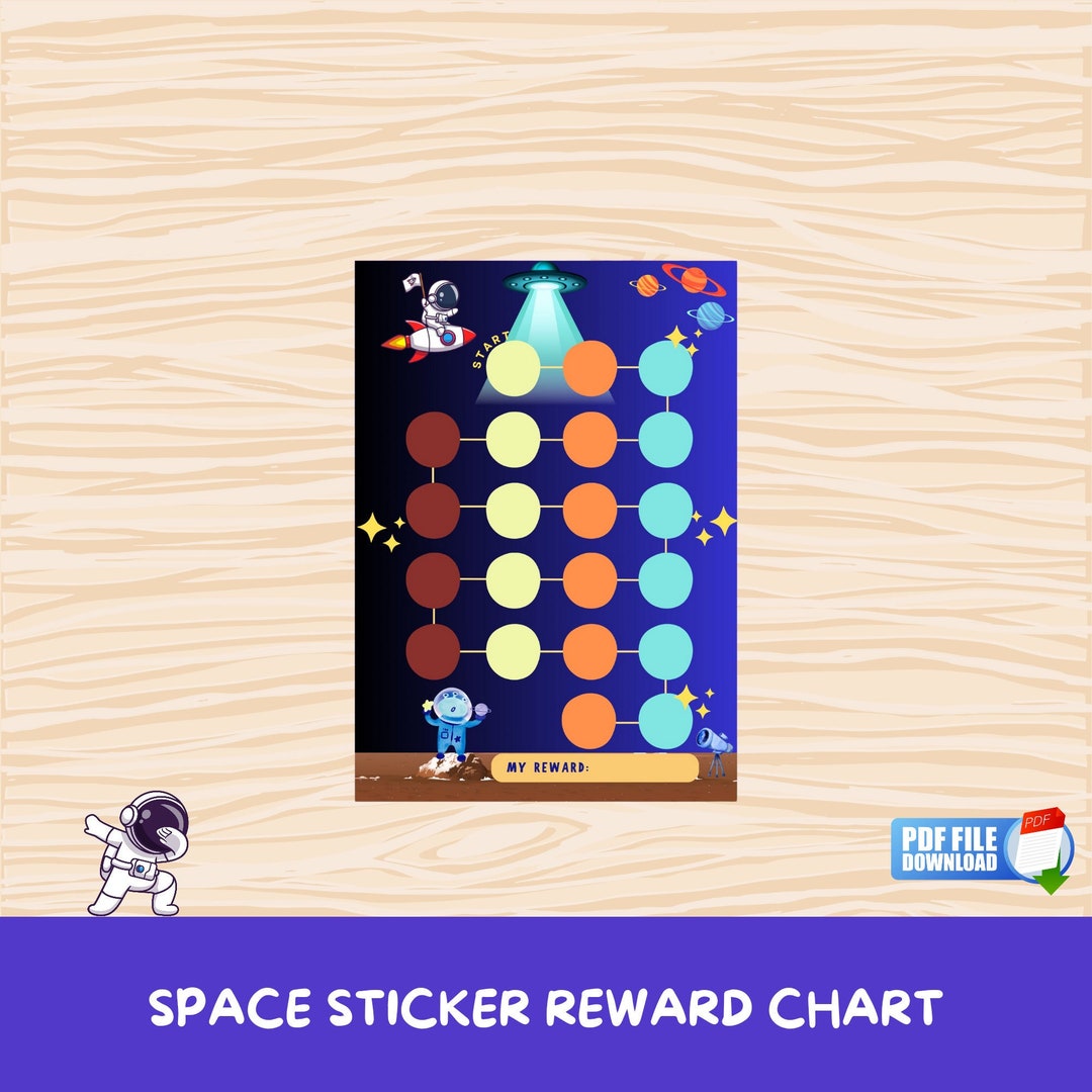 Space Printable Reward Chart, Outer Space Sticker Chart, Toddler ...