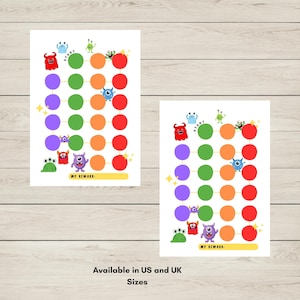 Monster Theme Reward Chart, Monsters Potty Rewards Chart, Printable ...
