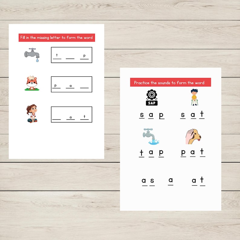 Phonics Worksheets for SATP, Initial Sounds, Handwriting Practice, CVC Words, Missing Sounds ...