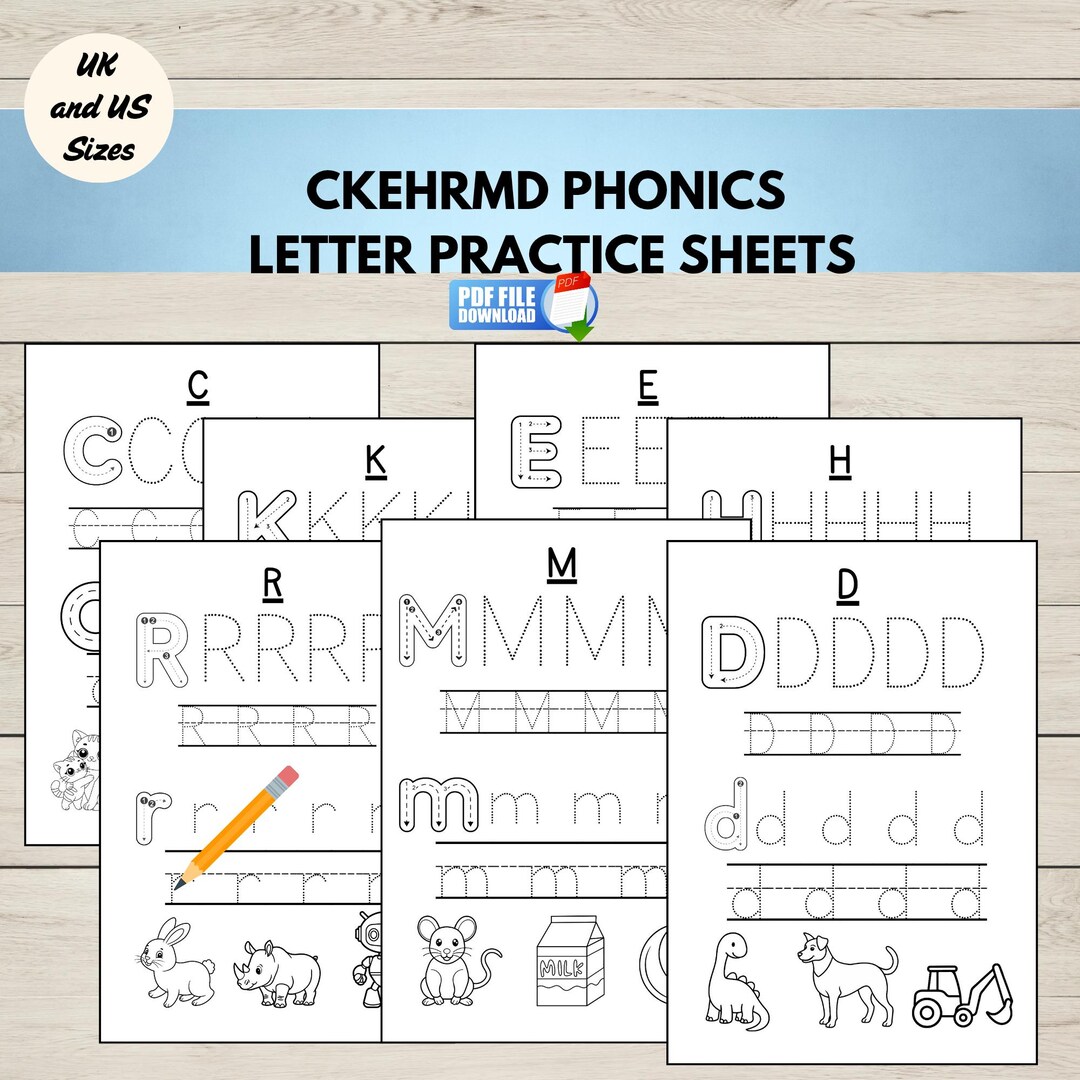 CKEHRMD Phonics Worksheets, Letter Sound Practice Printable, Preschool ...