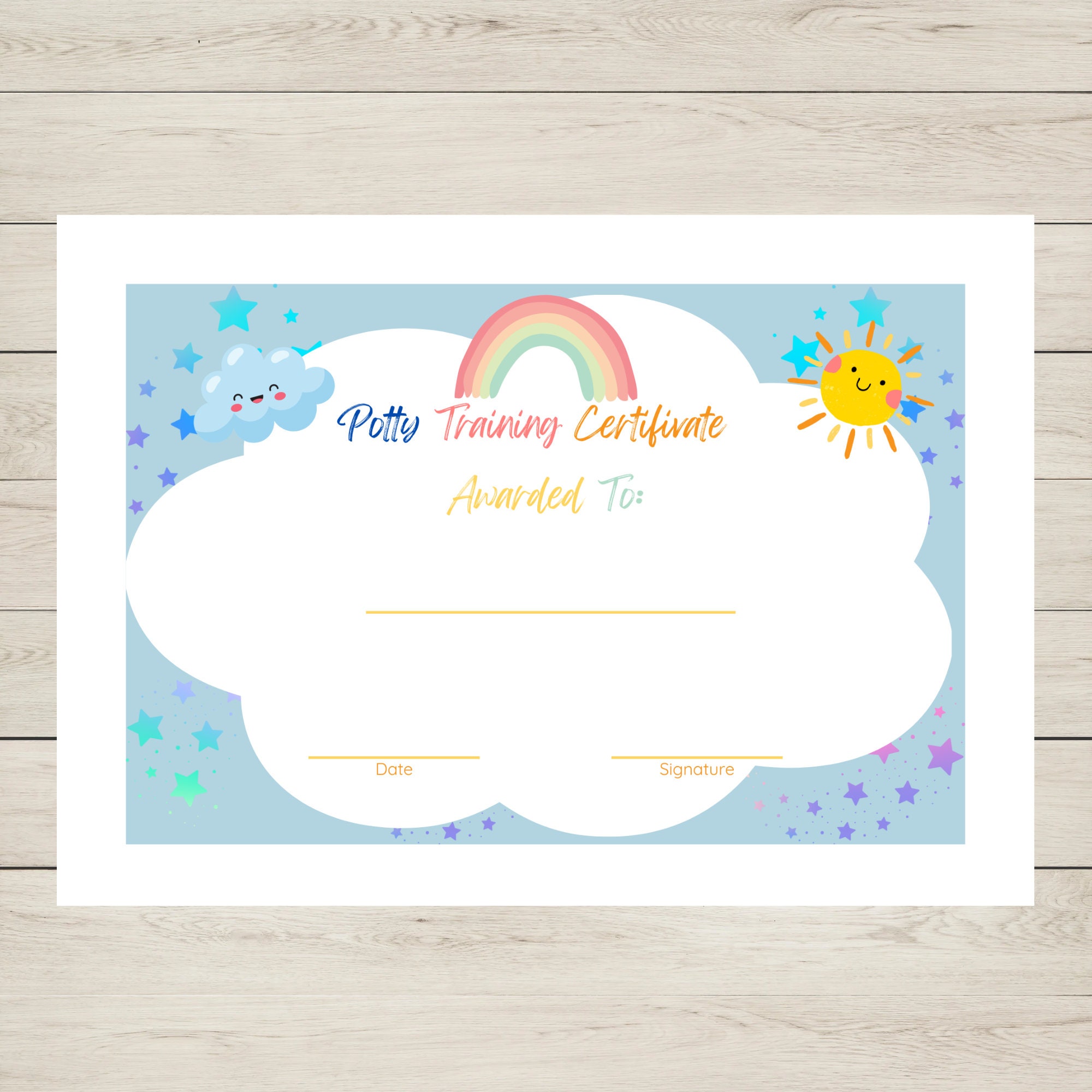 Potty Training Certificate, Potty Award, Toddler Toilet Diploma, Potty ...
