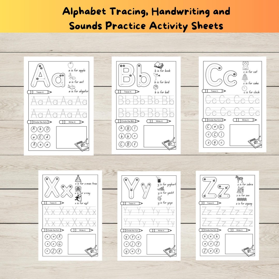 Printable Alphabet Tracing Worksheets, Abc Preschool and Kindergarten ...