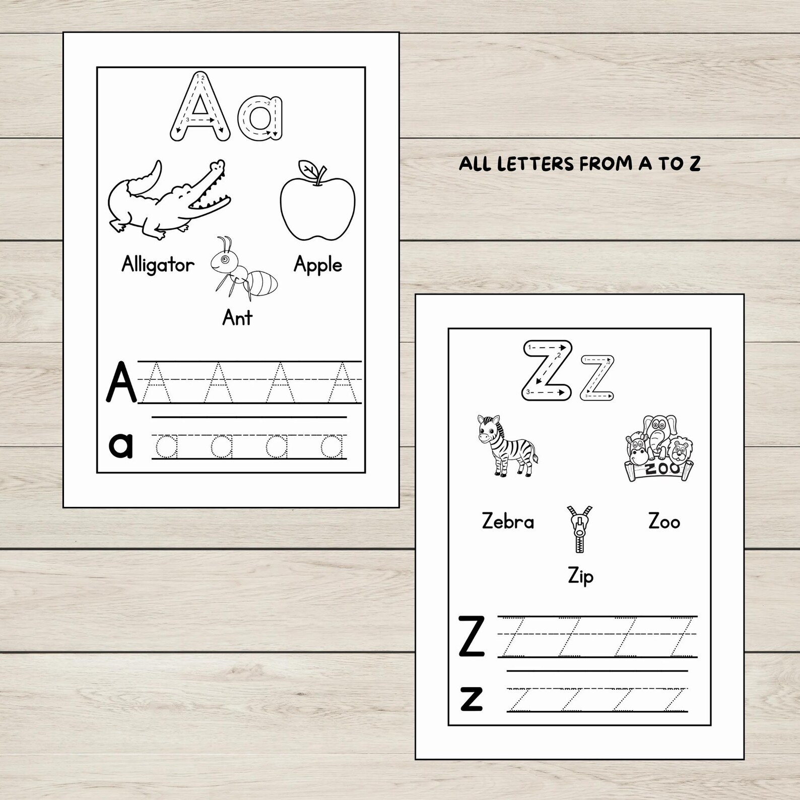 ABC Letter Tracing Activity Sheets, A to Z Worksheets, Preschool ...