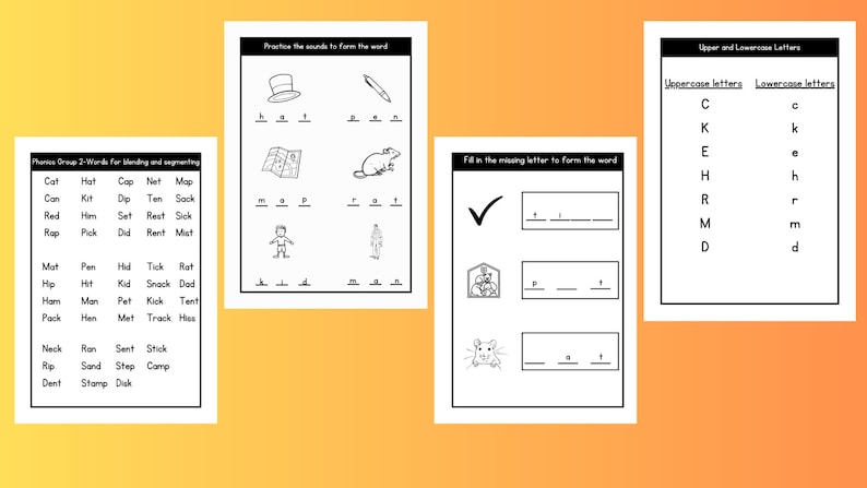 Phonics Group 2 CKEHRMD Worksheets, Letter Sounds, CVC Words, Jolly ...