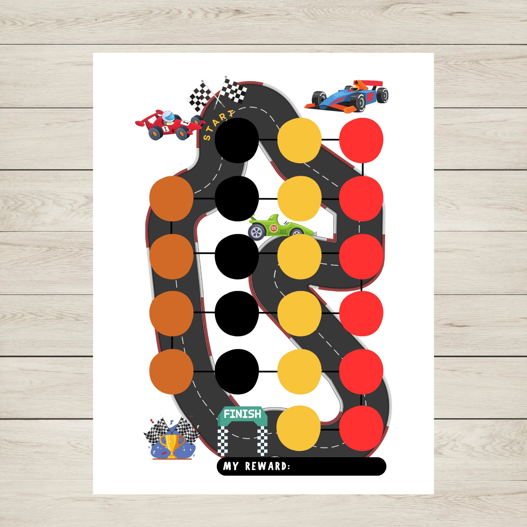 Racing Car Printable Reward Chart, Cars Sticker Chart, Chore Chart ...