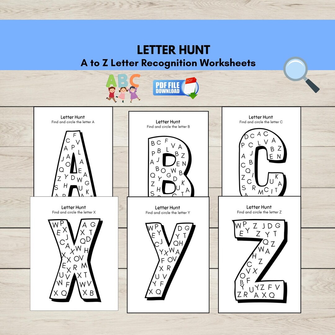 A to Z Alphabet Letter Recognition Activity Sheets, Alphabet Letter ...