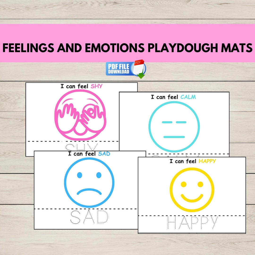 Feelings and Emotions Playdough Mats Printable, Play Doh Resources, I ...