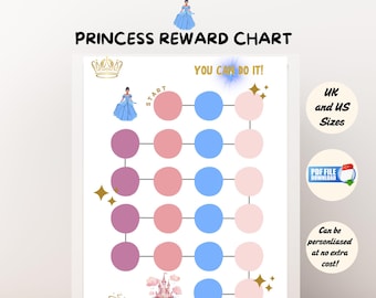 Printable Princess Reward Chart - Etsy