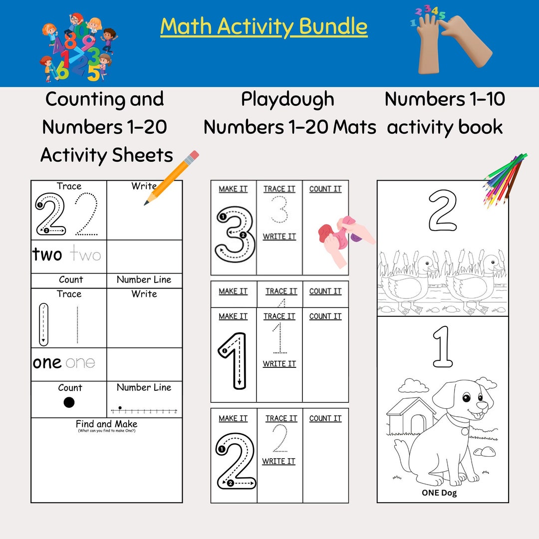 Maths Activity Pack, Numbers 1-20 Worksheets, Printable Number ...