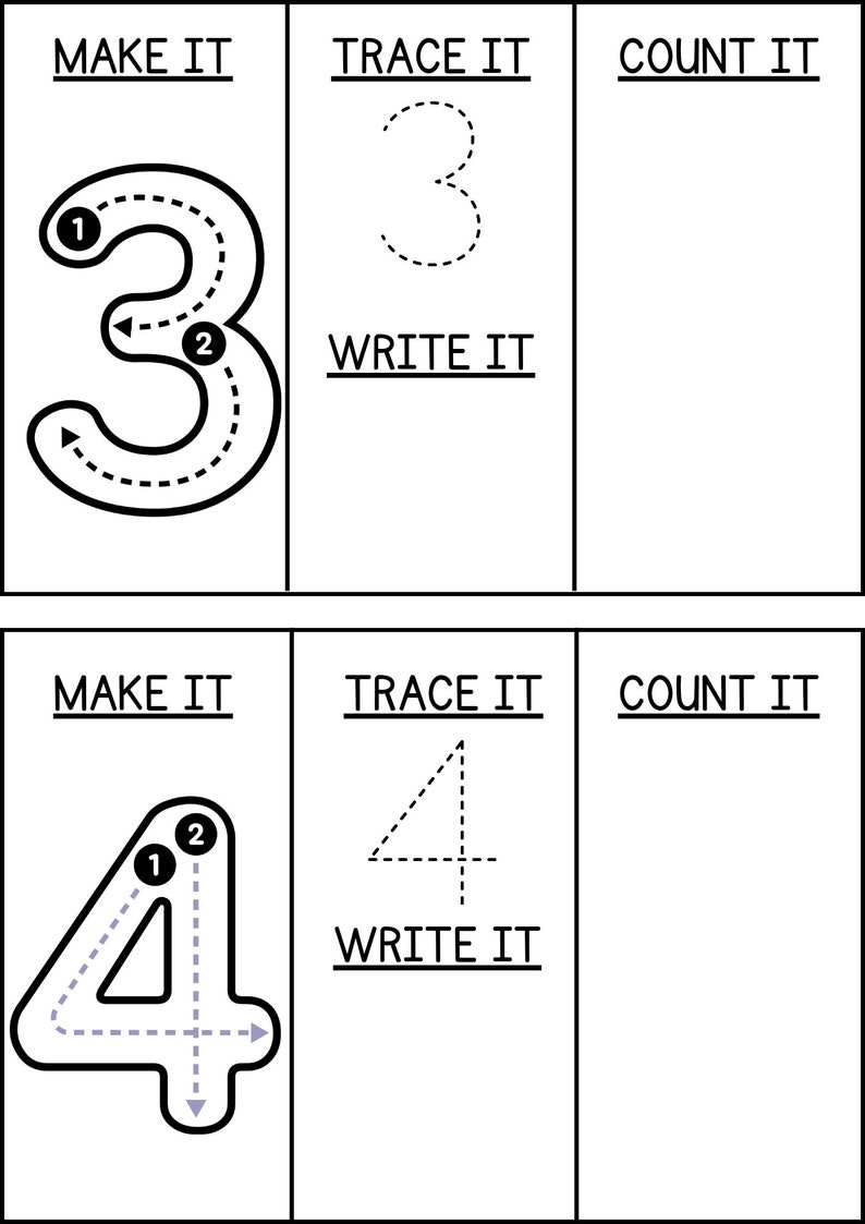 Printable Playdough Mats Numbers 1-20, Number Activity Mats, Homeschool ...