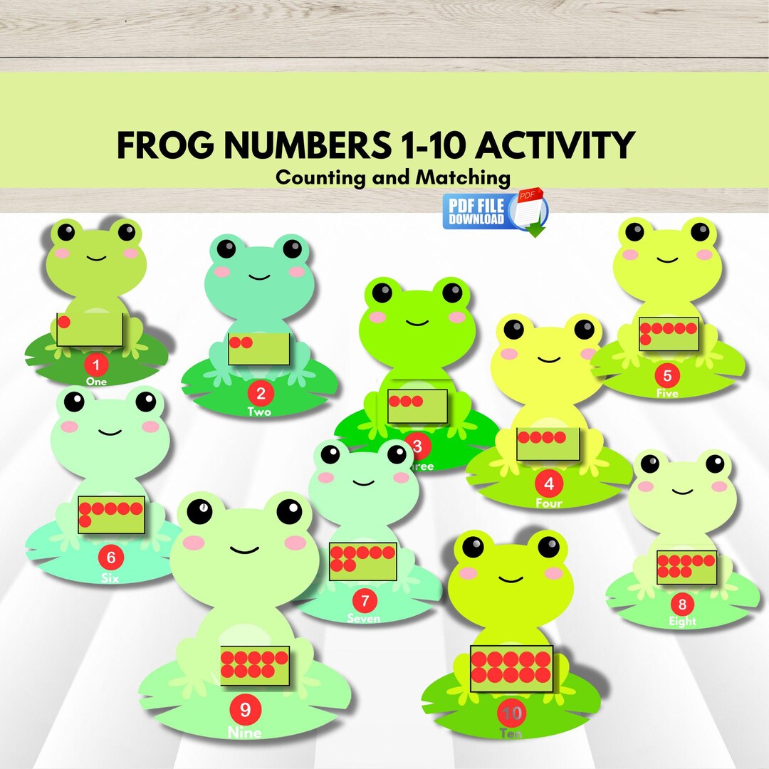 Frog Numbers 1-10 Counting Game Printable, Preschool Early Math ...