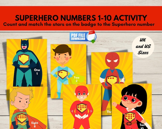 Superhero Match Game for Toddlers and Preschool Busy Activities, Fun ...