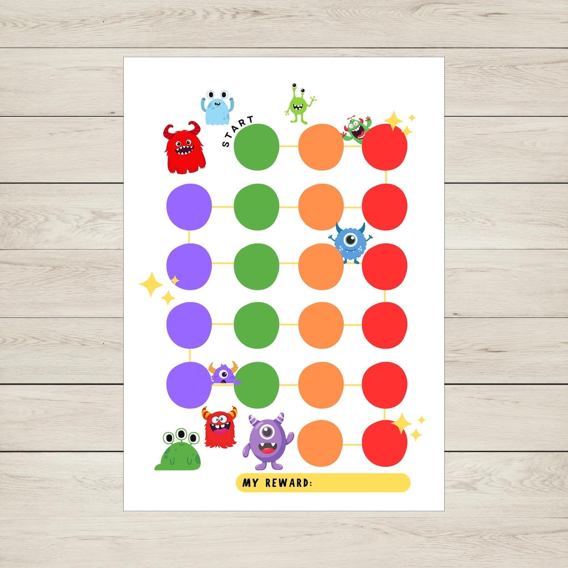 Monster Theme Reward Chart, Monsters Potty Rewards Chart, Printable ...