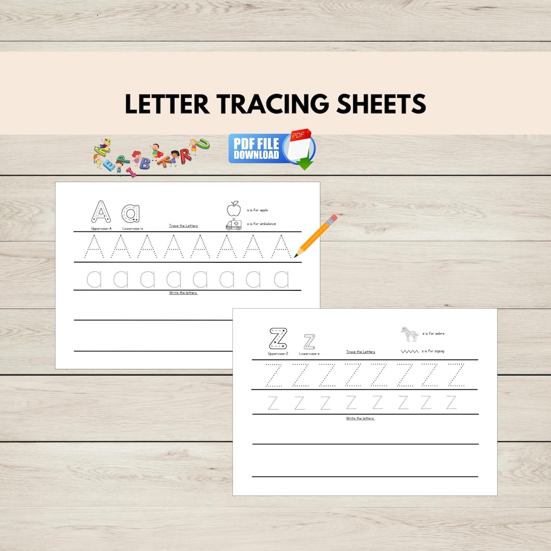 Alphabet Letter Tracing Sheets, Preschool Alphabet Activity ...