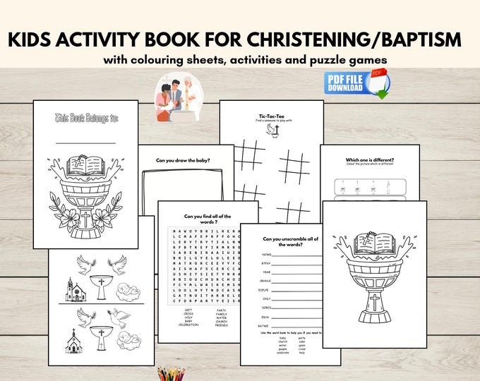 Christening, Baptism Coloring Pages, Confirmation Activity Sheets, Kids ...