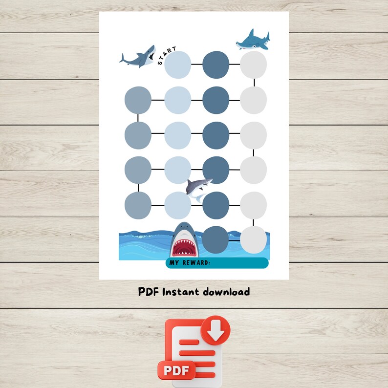 Shark Reward Chart Printable, Home Classroom, Good Behaviour Incentive ...