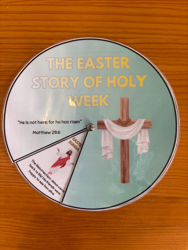 Holy Week Bible Wheel Craft, Easter Story Printable, Christian Easter ...