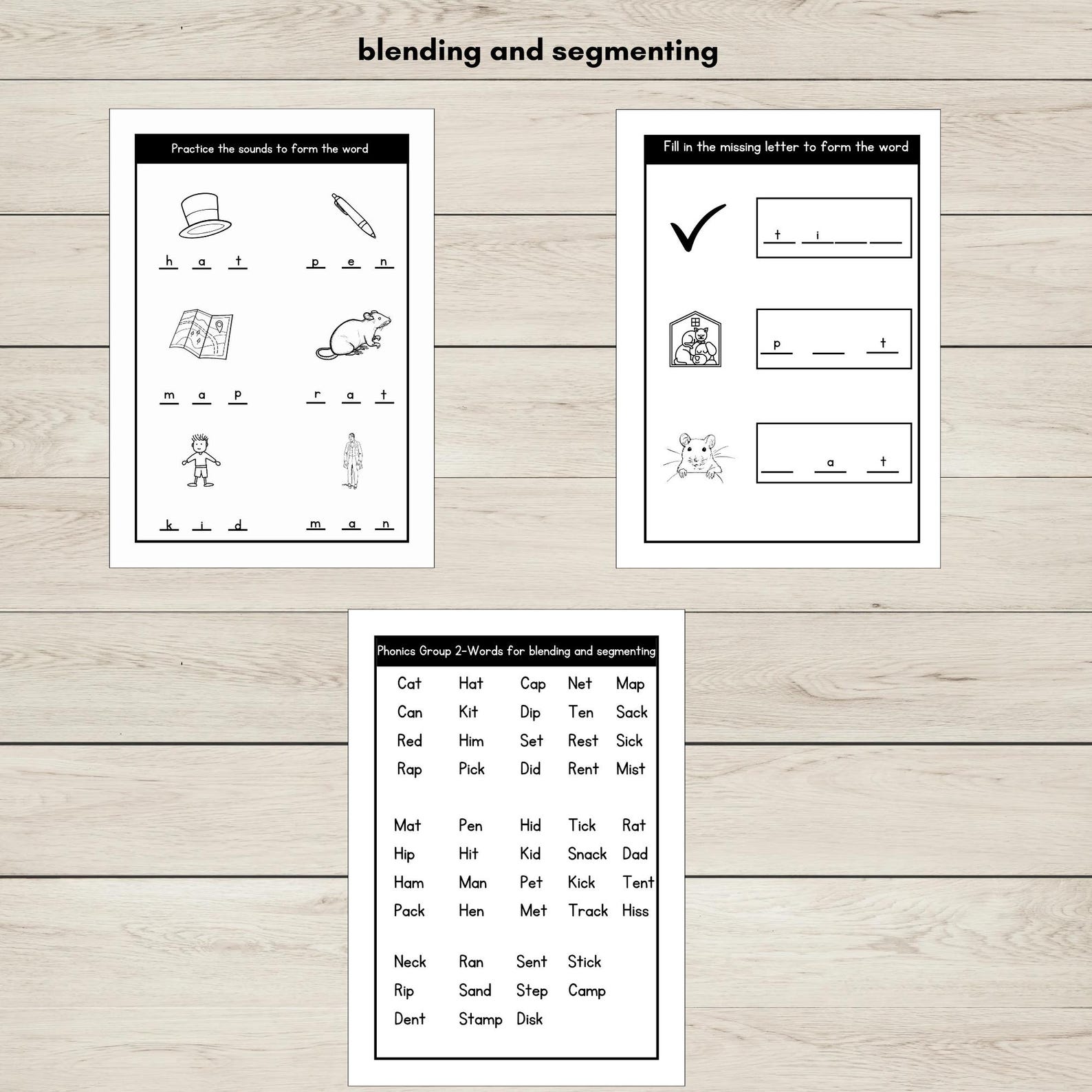 Phonics Group 2 CKEHRMD Worksheets, Letter Sounds, CVC Words, Preschool ...