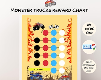 Cars Hot Wheels Themed Reward Chart for Kids, Chore Chart, Behaviour ...