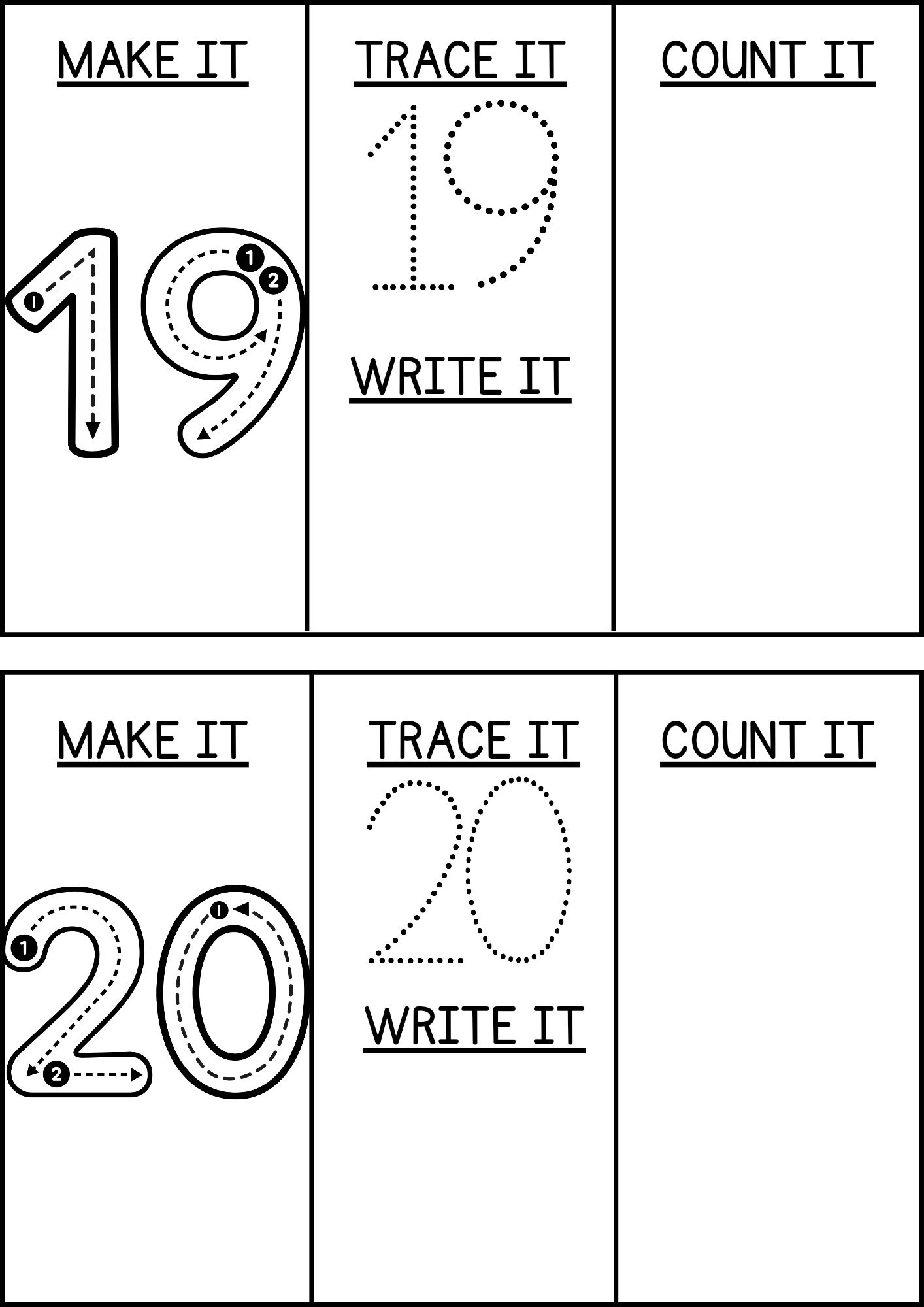 Printable Playdough Mats Numbers 1-20, Number Activity Mats, Homeschool ...