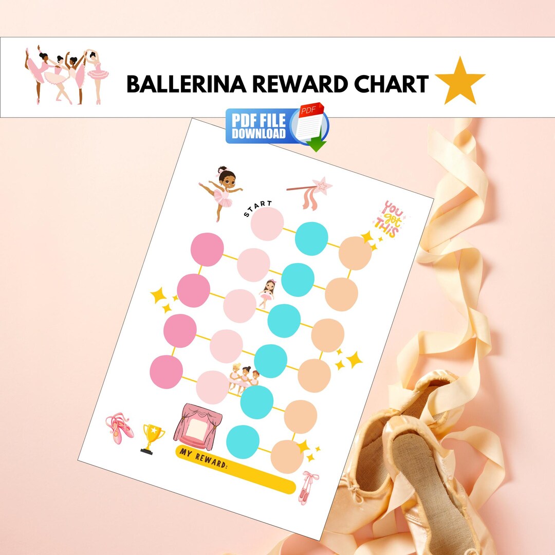 Printable Ballerina Reward Chart, Ballet Potty Chart, Sticker Chart ...