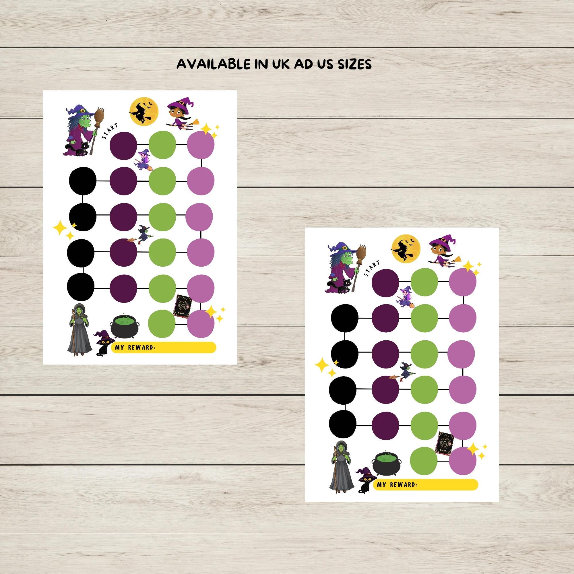 Halloween Witch Behaviour Reward Chart Printable, Kids Chore Tracker ...