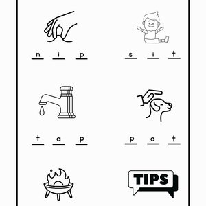 SATPIN Worksheets, Letter Sounds, CVC Words, Printable Group 1 Jolly ...