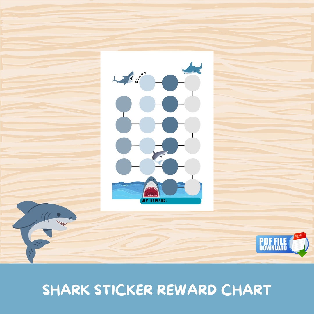 Shark Reward Chart Printable, Home Classroom, Good Behaviour Incentive ...