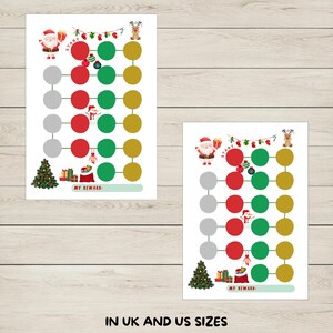 Kids Christmas Reward Chart Printable PDF, Santa Potty Chart, Routine ...