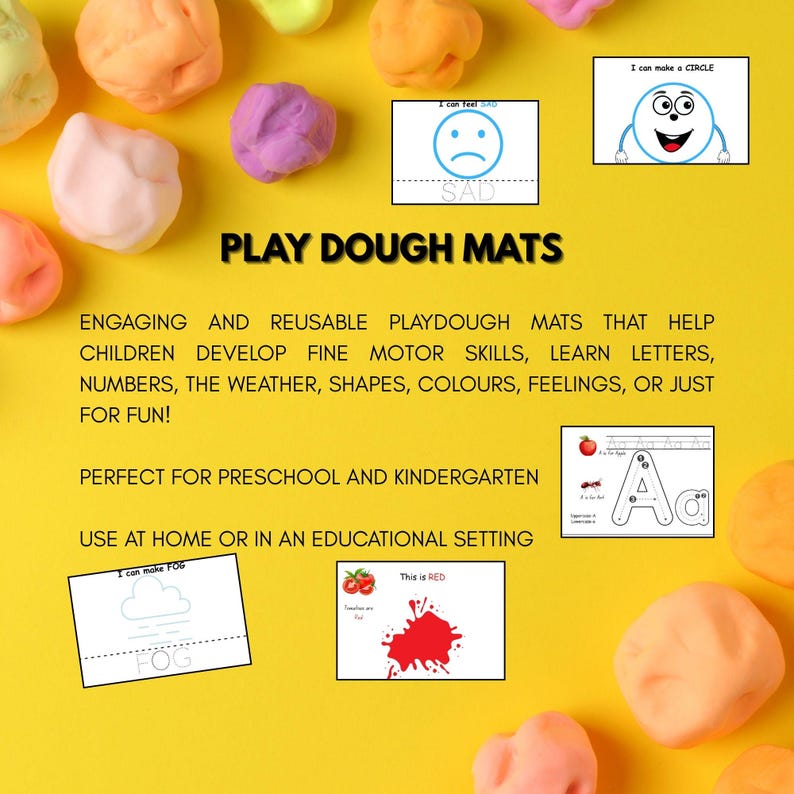 Color Play Dough Mats Printable, Colors Recognition Activity, Early ...