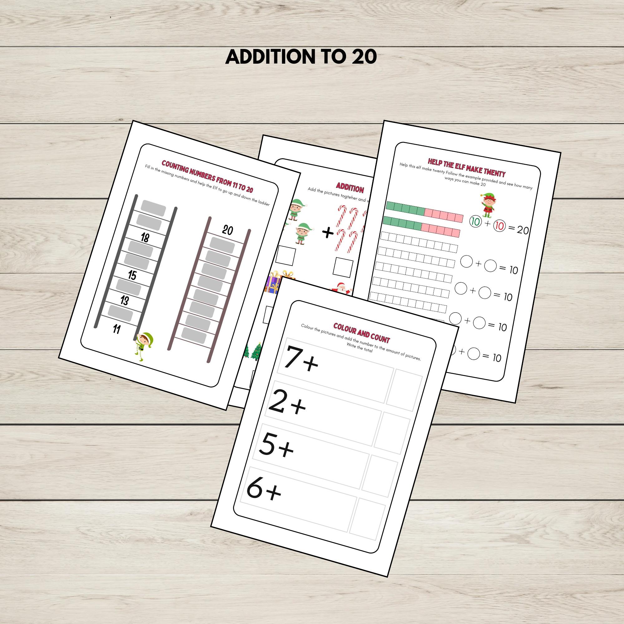 Christmas Math Activities for Kids, Preschool Numbers 1 to 20 ...