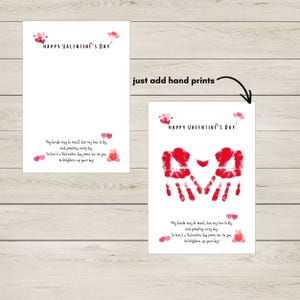 Valentine’s Day Handprint Craft for Kids Printable, Classroom Valentine ...