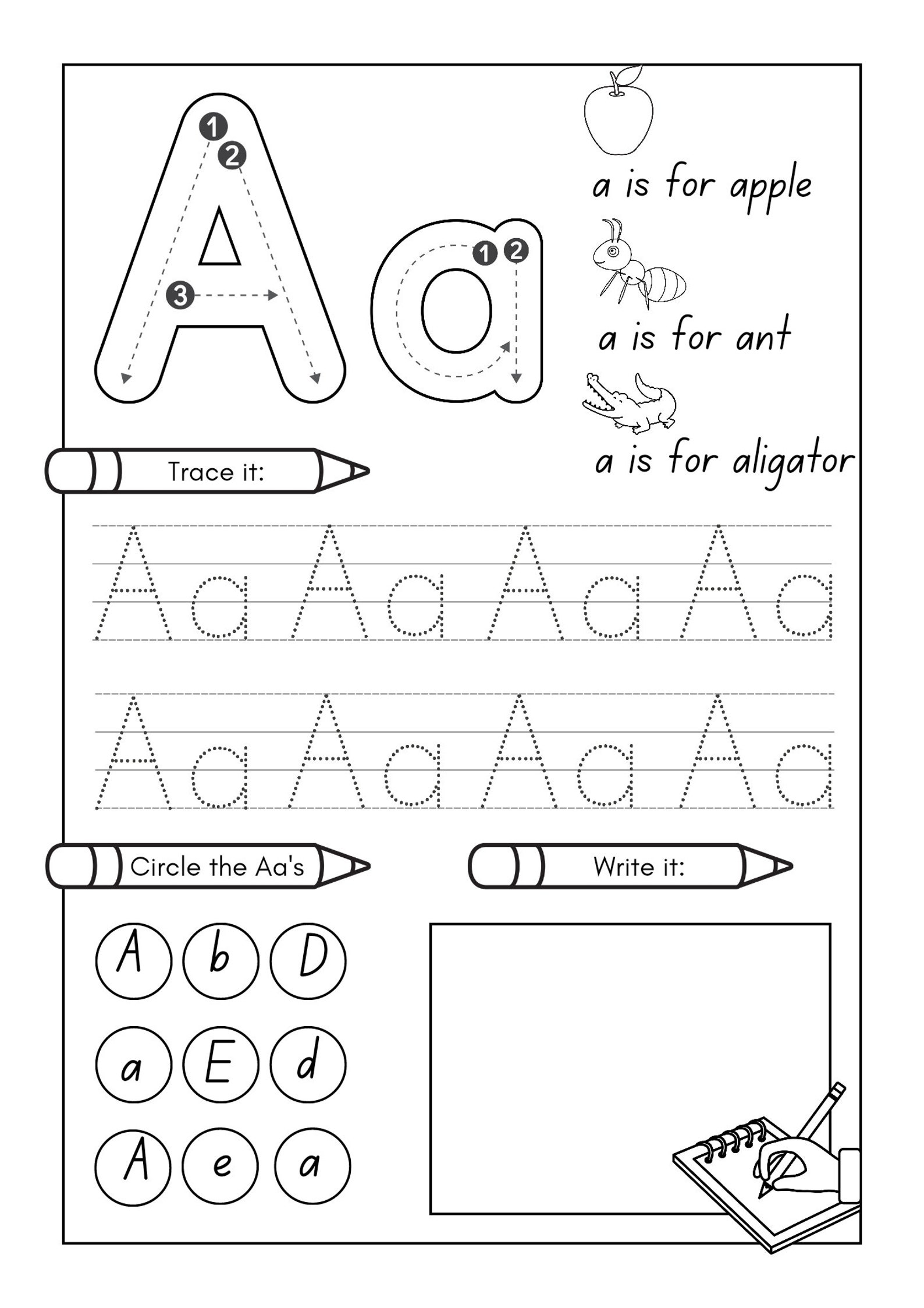 Alphabet Worksheets, Preschool Printables, Kindergarten Learning, ABC ...