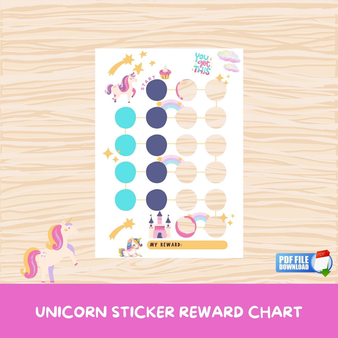 Unicorn Reward Chart Printable, Sticker Chart, Toddler Behaviour ...