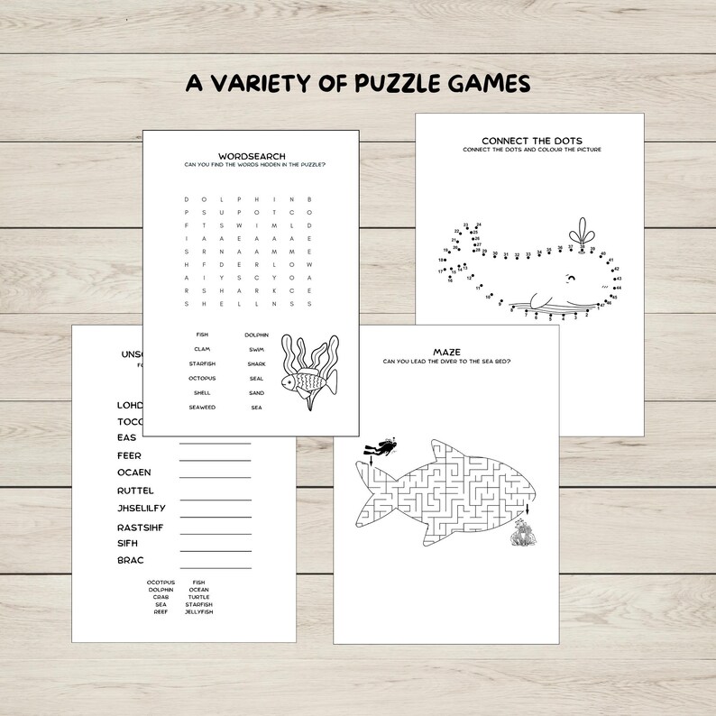 Under the Sea Ocean Animals Activity Book, Sea Animals Coloring Pages ...