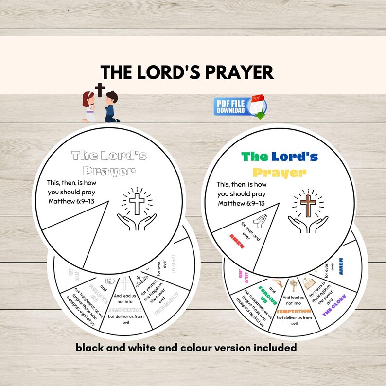 The Lord's Prayer Craft Kindergarten Preschool, Lord's Prayer Printable ...