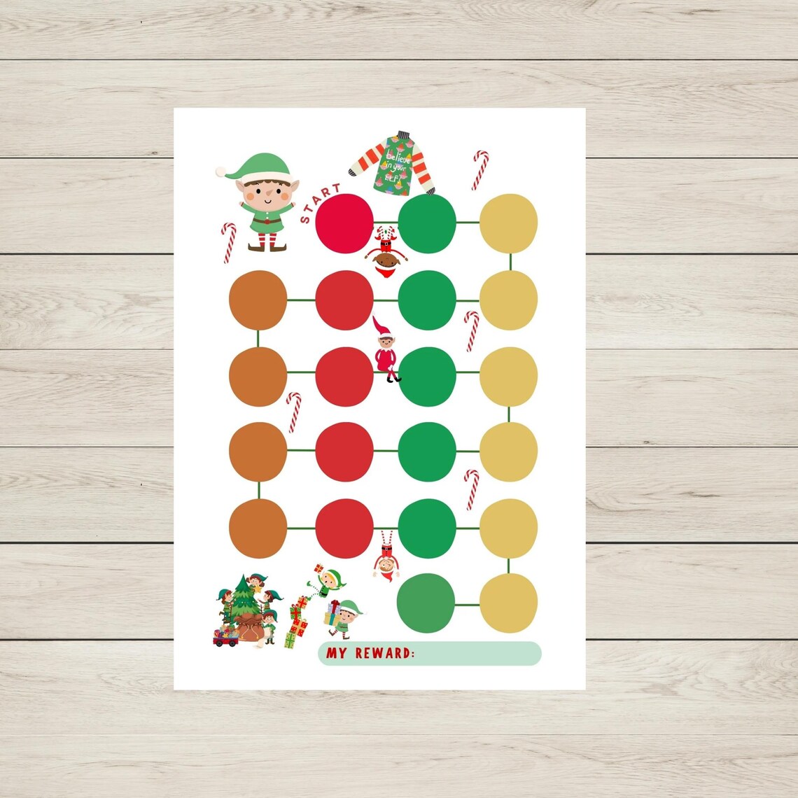 Elf Reward Chart, Kids Chore Tracker Printable, Holiday Elves Behaviour ...