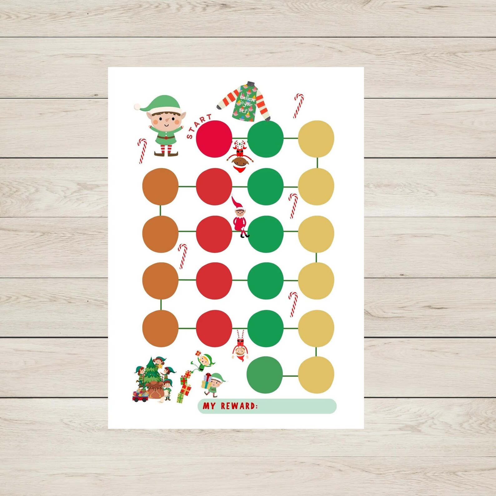 Elf Reward Chart, Kids Chore Tracker Printable, Holiday Elves Behaviour ...