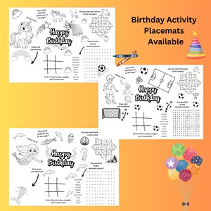 Dinosaur Birthday Activity Placemat Printable, Kids Party Games ...