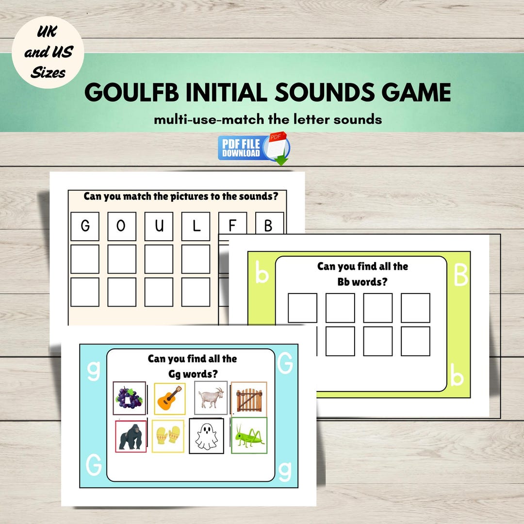 GOULFB Phonics Group 3 Initial Sounds Game, Preschool & Kindergarten ...