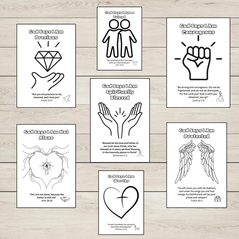 God Says I Am Bible Coloring Sheets PDF, Kids Chrisitian Printable ...