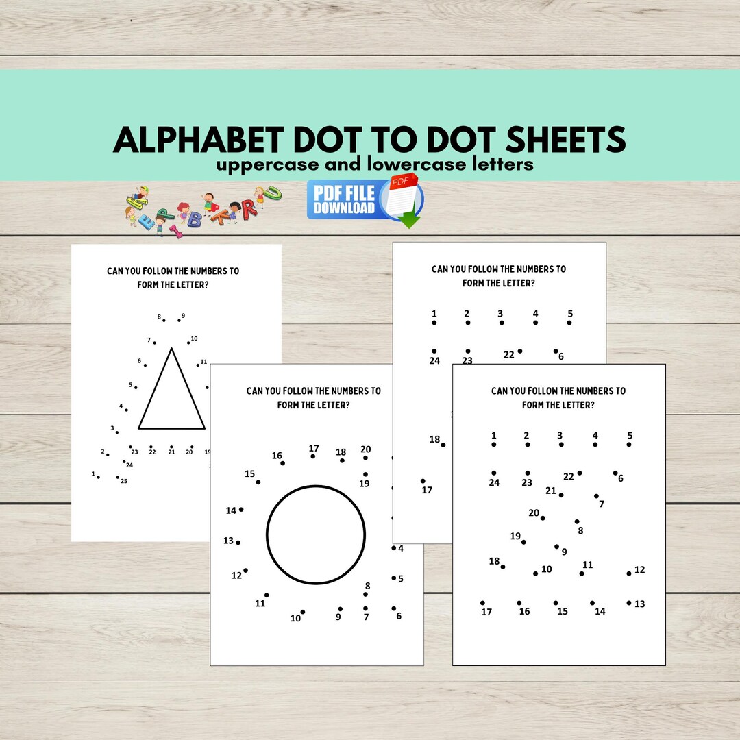 Alphabet Dot to Dot Activity Sheets, ABC Connect the Dots Worksheets ...