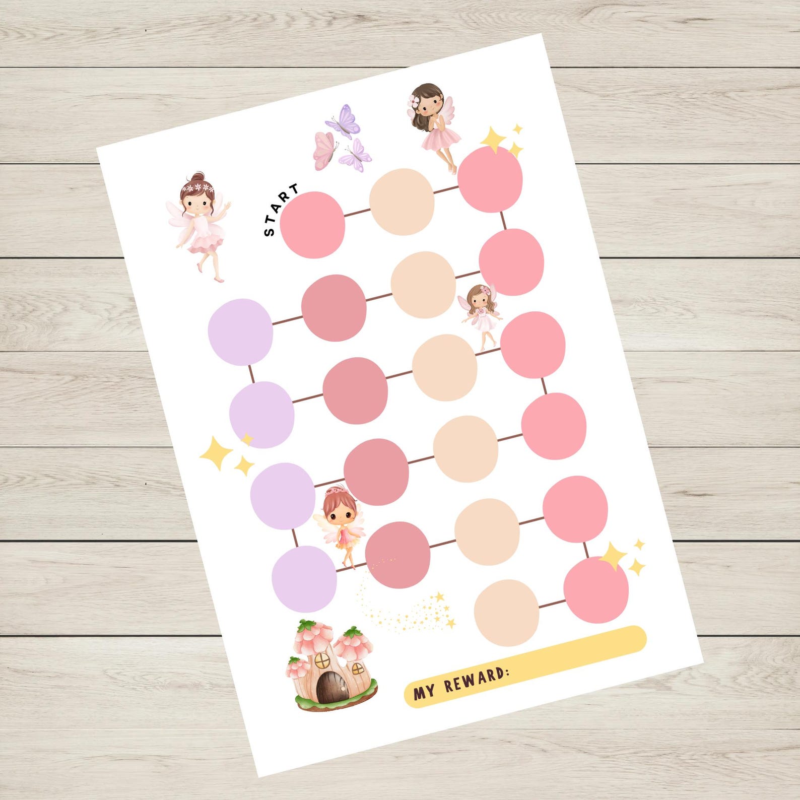 Fairy Reward Chart, Fairies Potty Chart, Kids Chore Chart, Digital ...