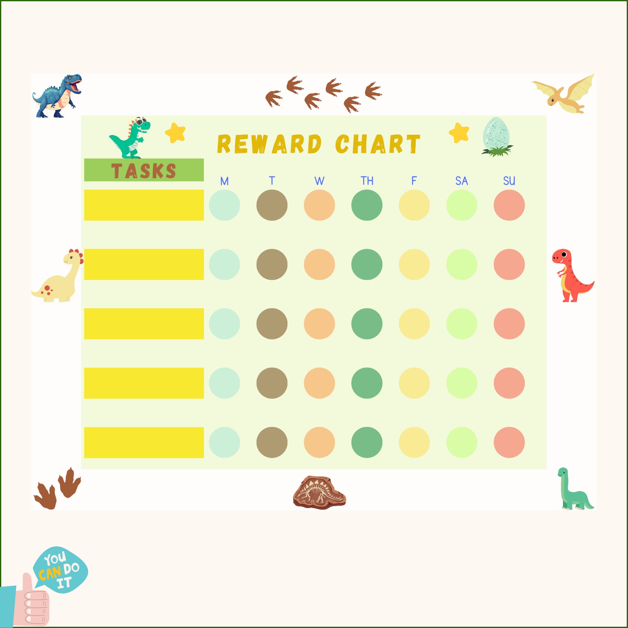 Dinosaur Potty Training Chart, Dino Chore Chart, Kids Printable Sticker ...