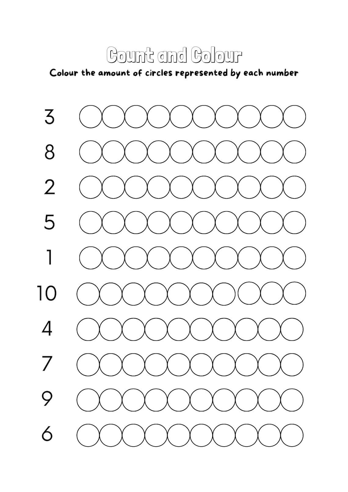 Number Worksheets, Counting Activity, Learn Numbers 1-20, Kindergarten ...
